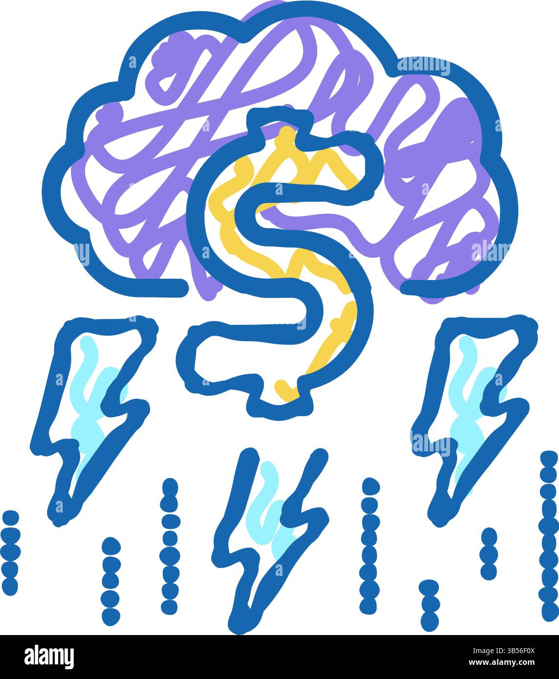 money thunder and lightning icon doodle illustration Stock Vector Image ...