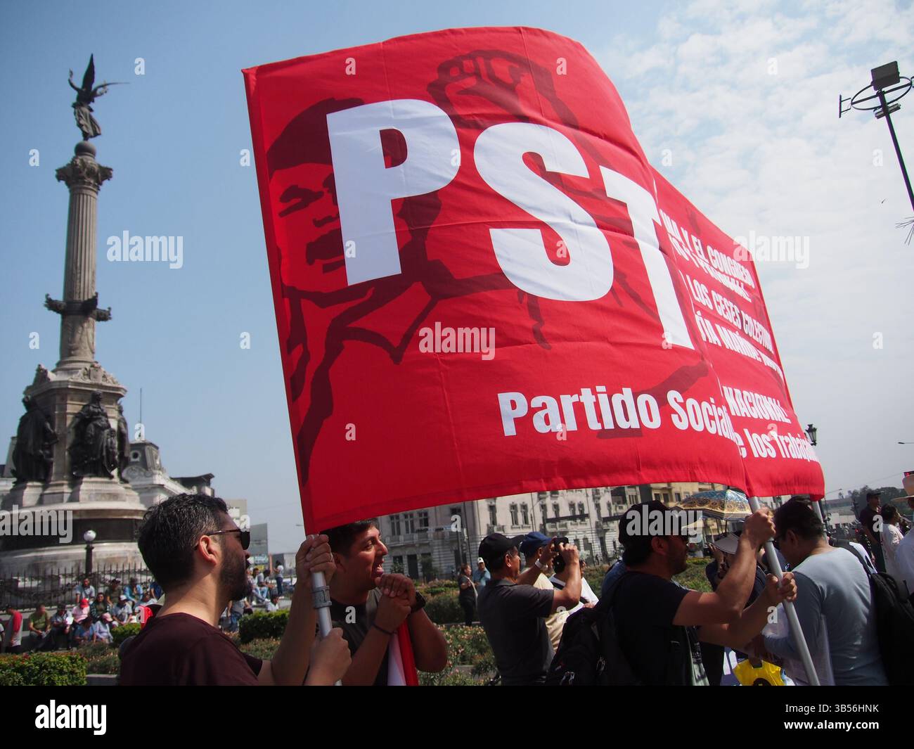 Lima, Peru. 01st May, 2025. Red Flag of the Socialist Workers' Party ...