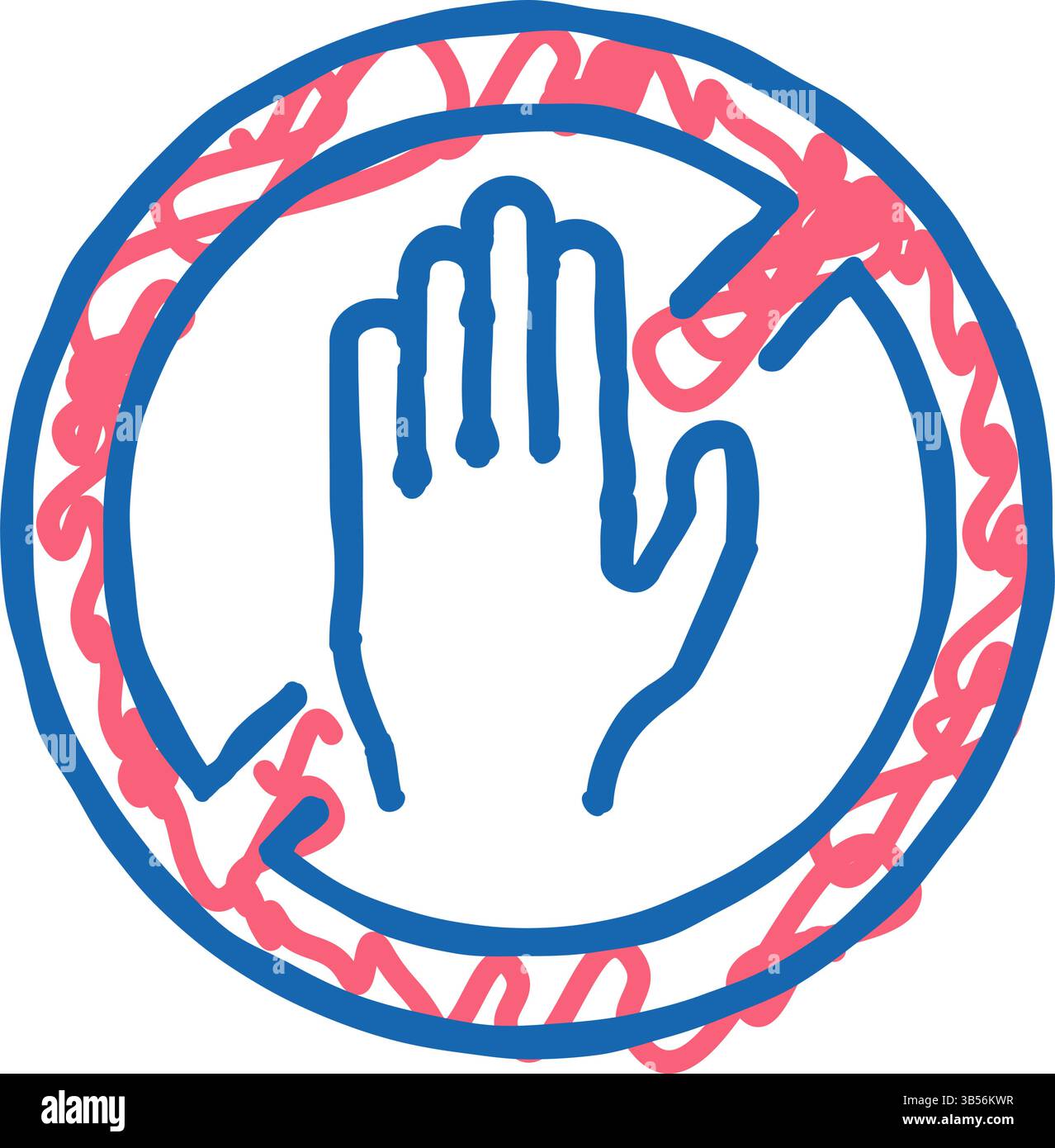 do not touch crossed out sign color icon vector color illustration ...