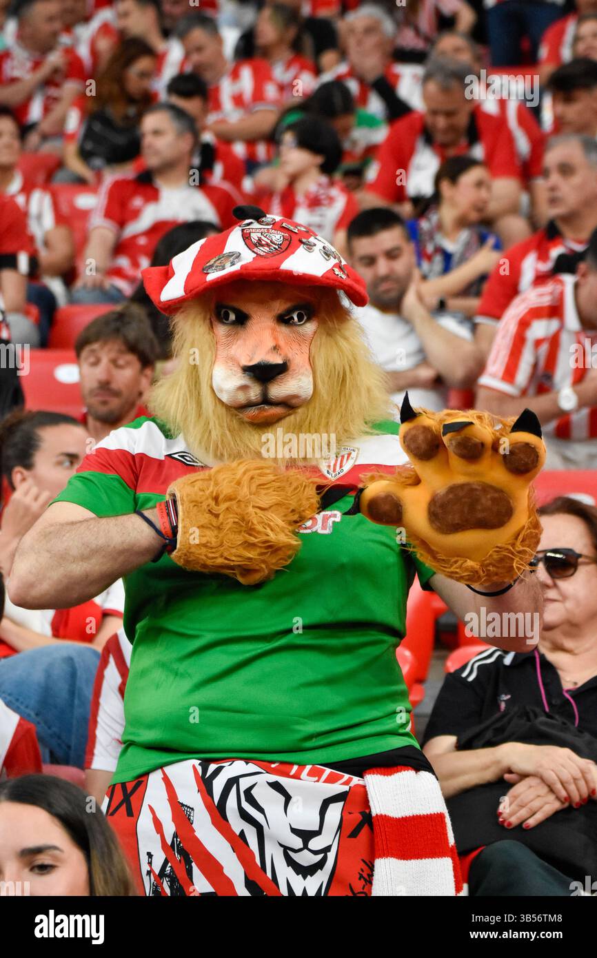 Bilbao, Spain, May 1, 2025: a lion during the UEFA Europa League semi ...