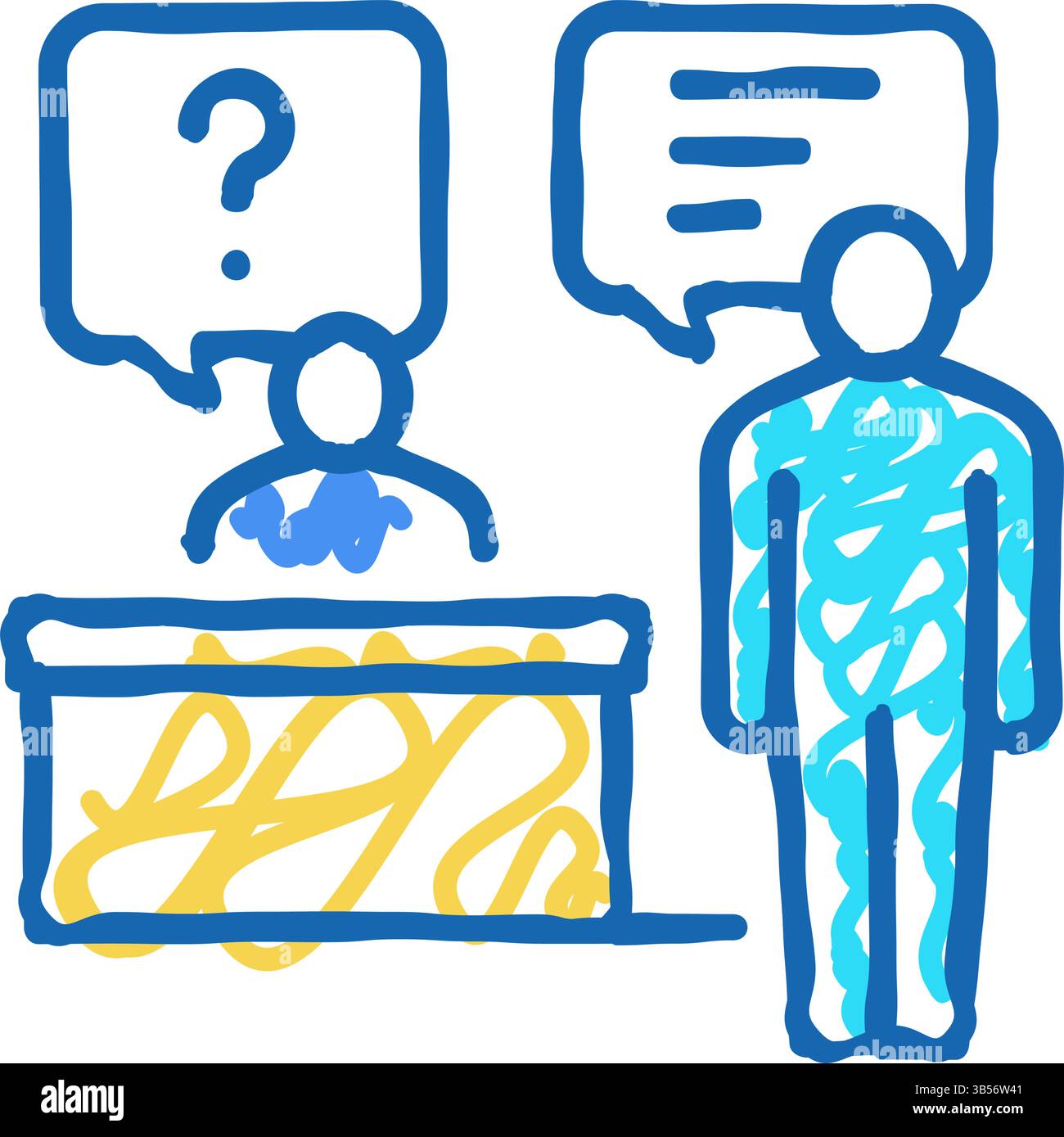 employee reporting boss icon doodle illustration Stock Vector Image ...