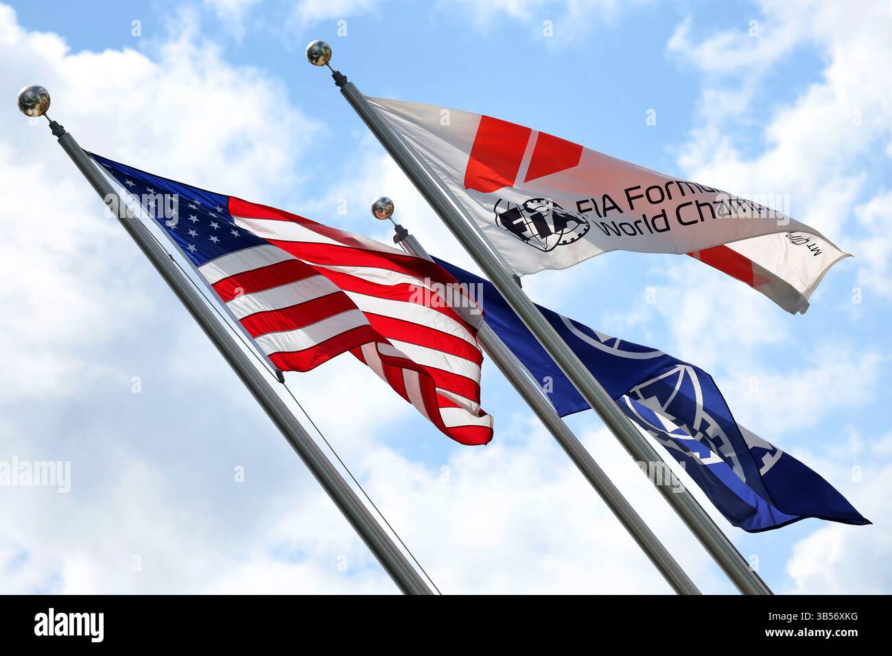 Miami, USA. 01st May, 2025. Paddock atmosphere - flags. 01.05.2025 ...