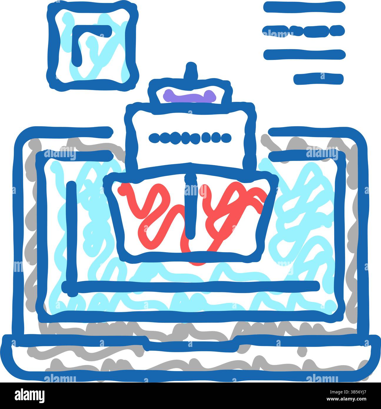 ship modeling computer program icon doodle illustration Stock Vector ...