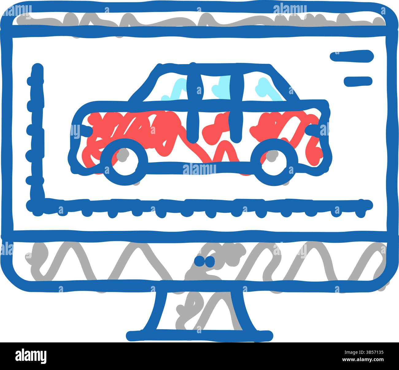 car model sizes and characteristics icon doodle illustration Stock ...