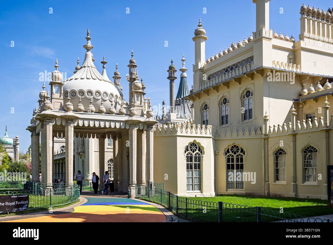 Entrance to Brighton Royal Pavilion in Brighton, Sussex, UK on 28 April ...