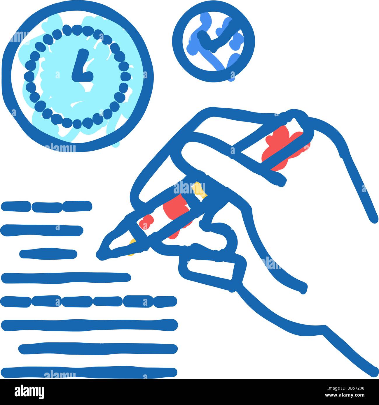 Hand writing sign phone Cut Out Stock Images & Pictures - Alamy