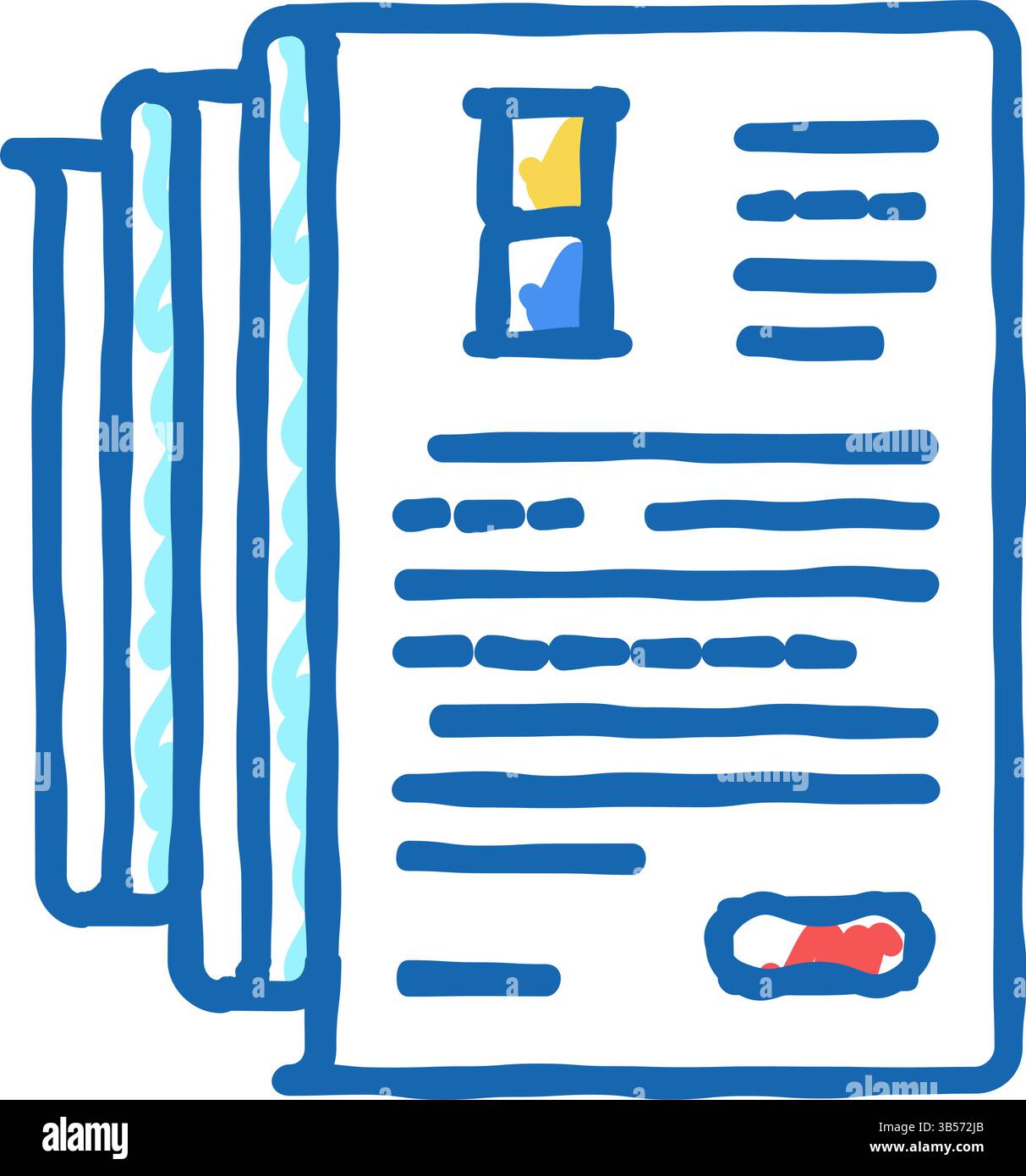 documentation lists heap icon doodle illustration Stock Vector Image ...