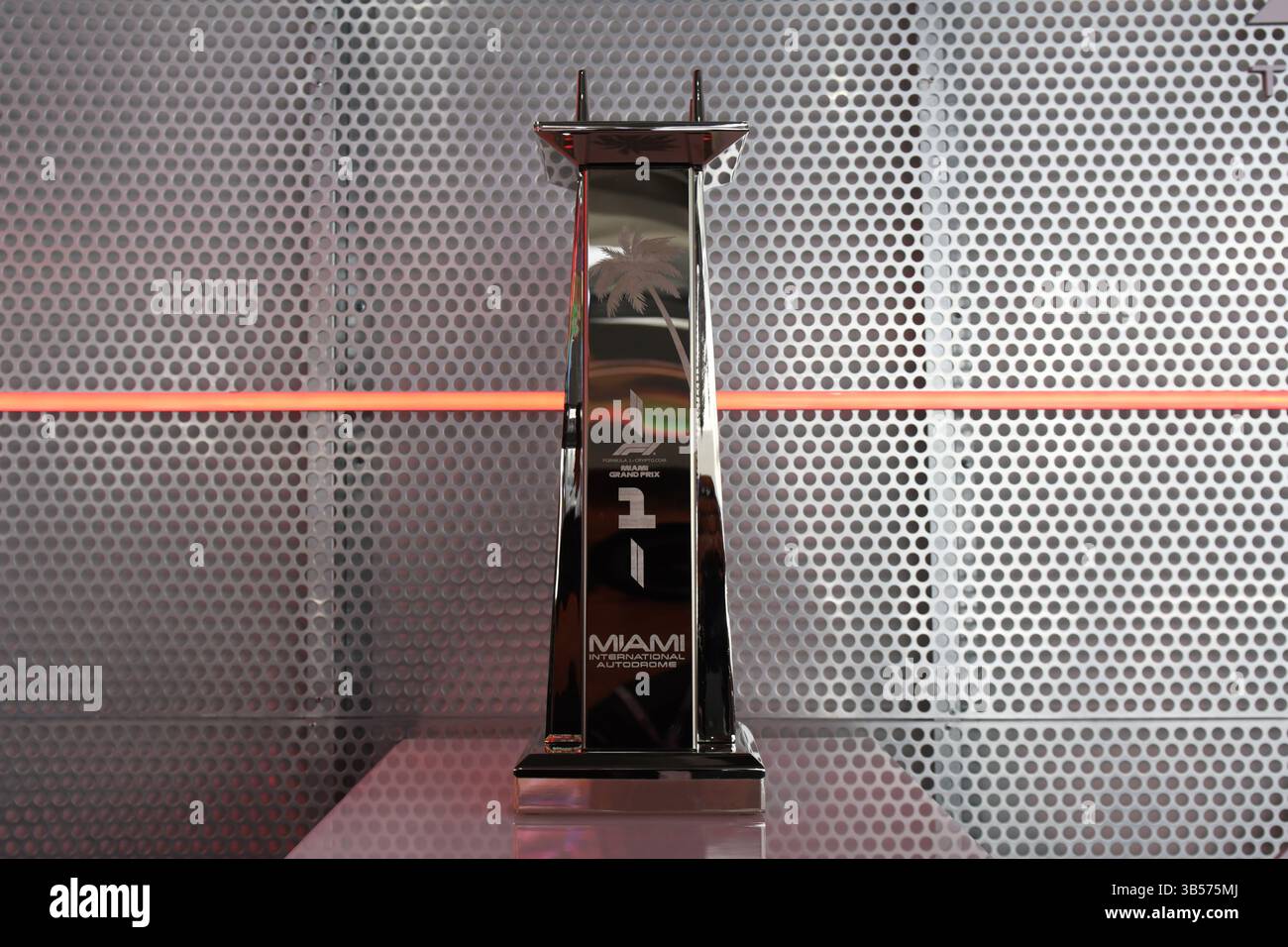 Miami, USA. 01st May, 2025. The first place trophy on display at the ...