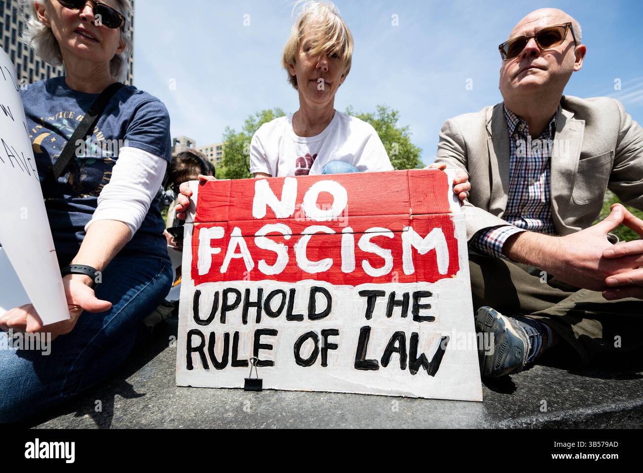 New York City, United States. 01st May, 2025. Person holding a sign ...