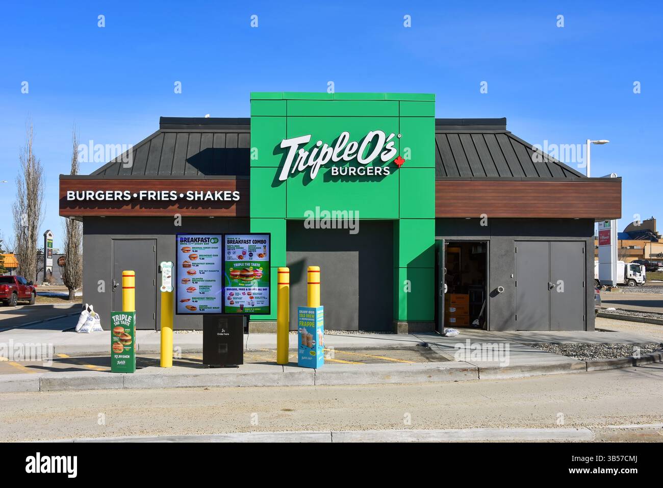 Edmonton, Canada Triple O’s Burgers in South Trail Plaza. It is a ...