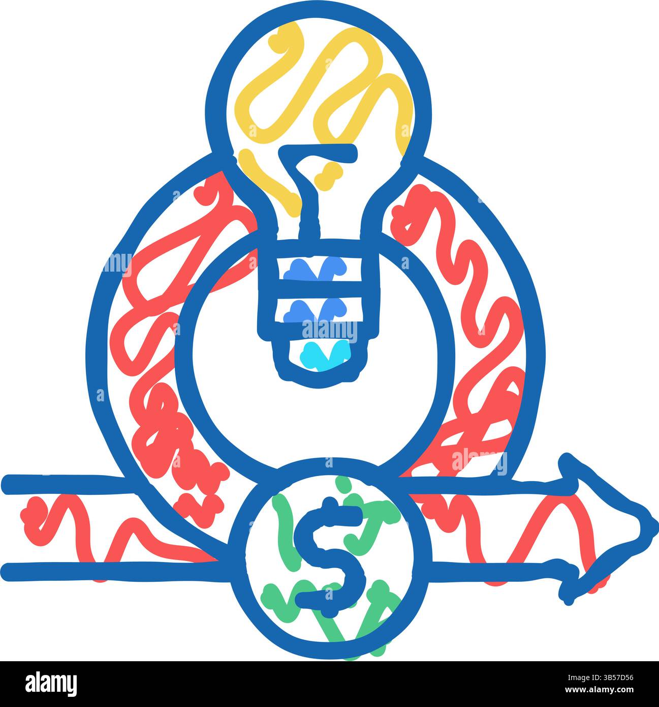 business idea of circular economy icon doodle illustration Stock Vector ...