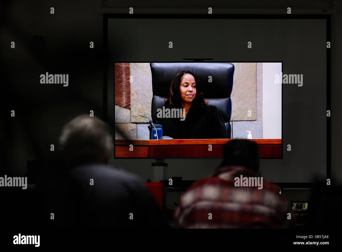 Judge Christina Mims addresses the court during the fourth day of trial ...