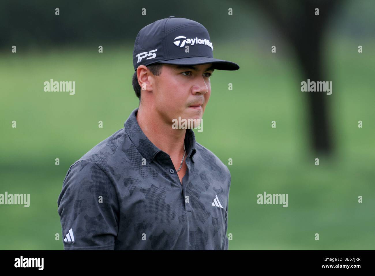 Michael Thorbjornsen stands on the sixth green during the first round ...