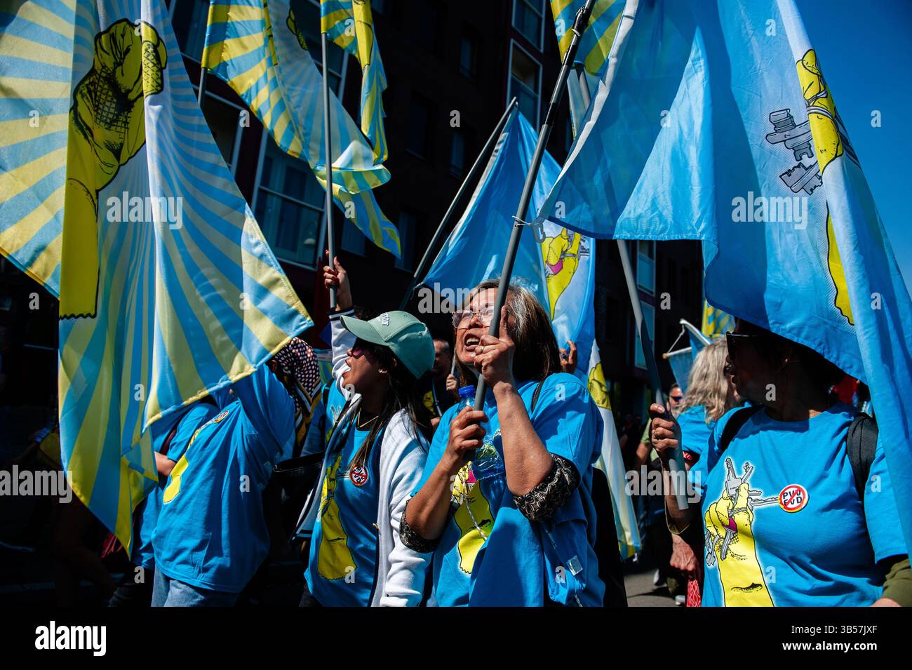Amsterdam, Netherlands. 01st May, 2025. Domestic workers are seen ...