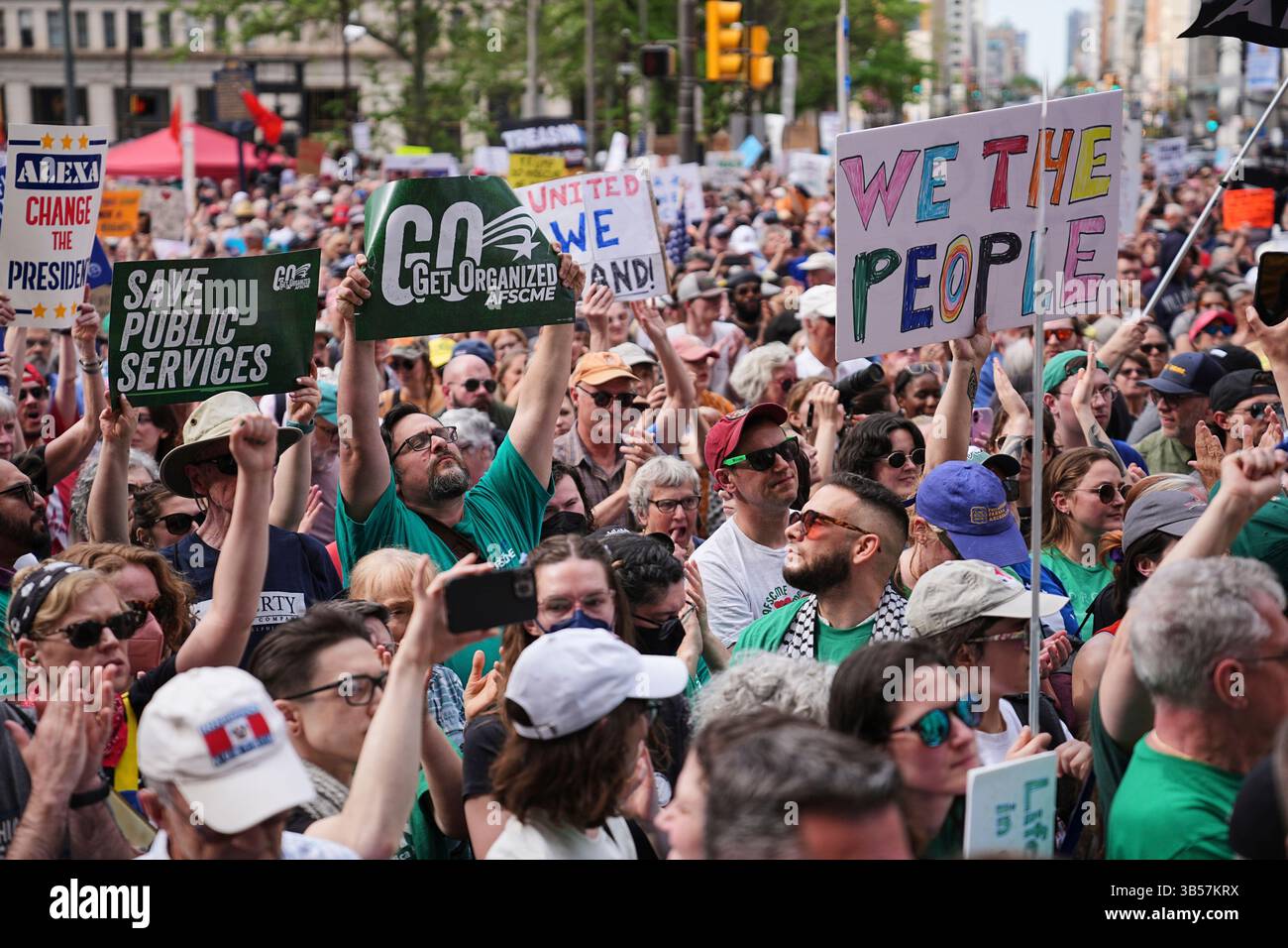 The crowd cheers for Sen. Bernie Sanders, I-Vt., as he speaks during a ...
