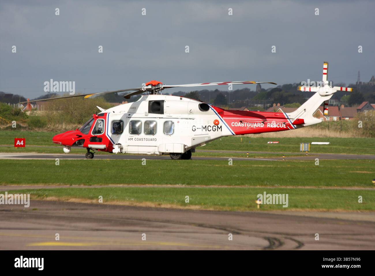 An AgustaWestland helicopter AW-189 of HM Coastguard at Brighton City ...
