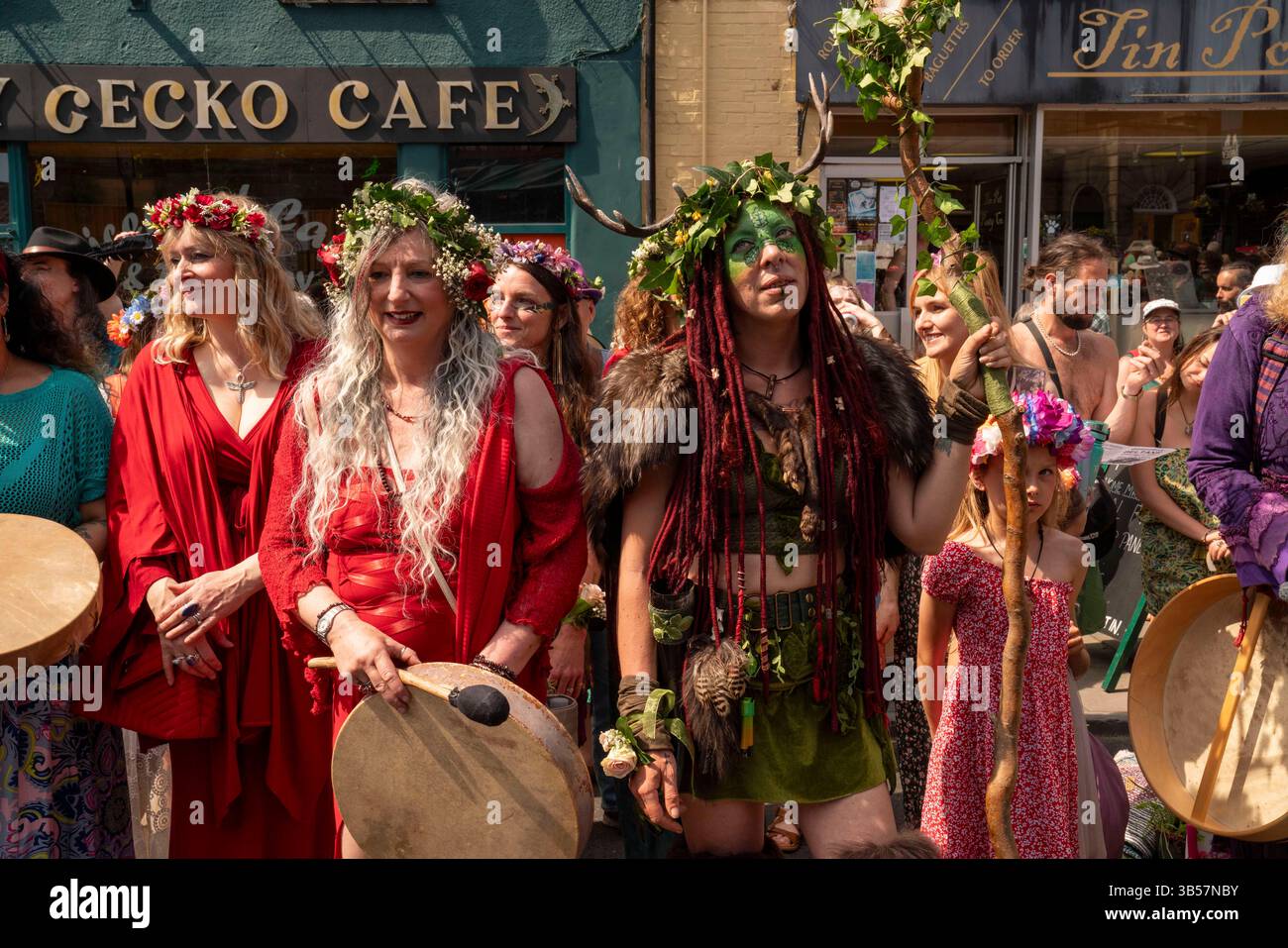 Glastonbury, Somerset, UK. 1st May, 2025. Hundreds of people gathered ...