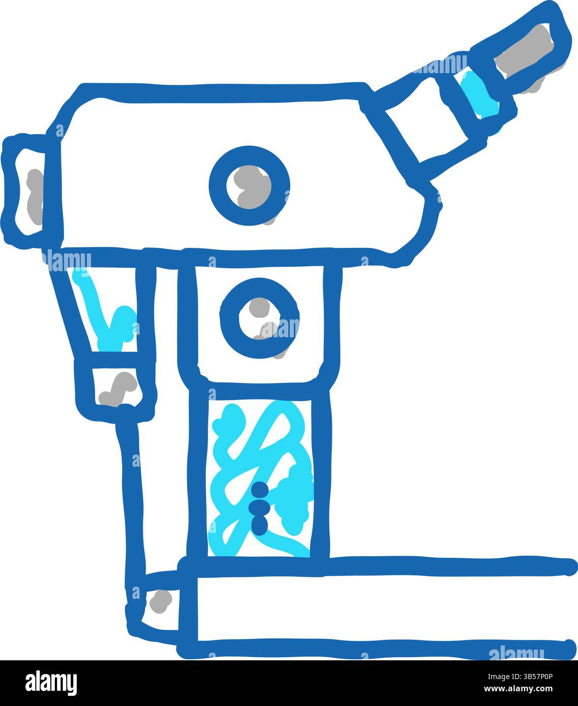 laboratory digital microscope icon doodle illustration Stock Vector ...