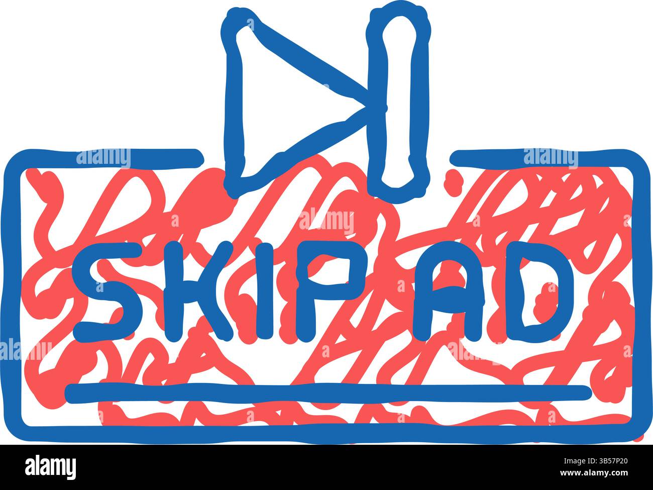 skip ad button icon doodle illustration Stock Vector Image & Art - Alamy
