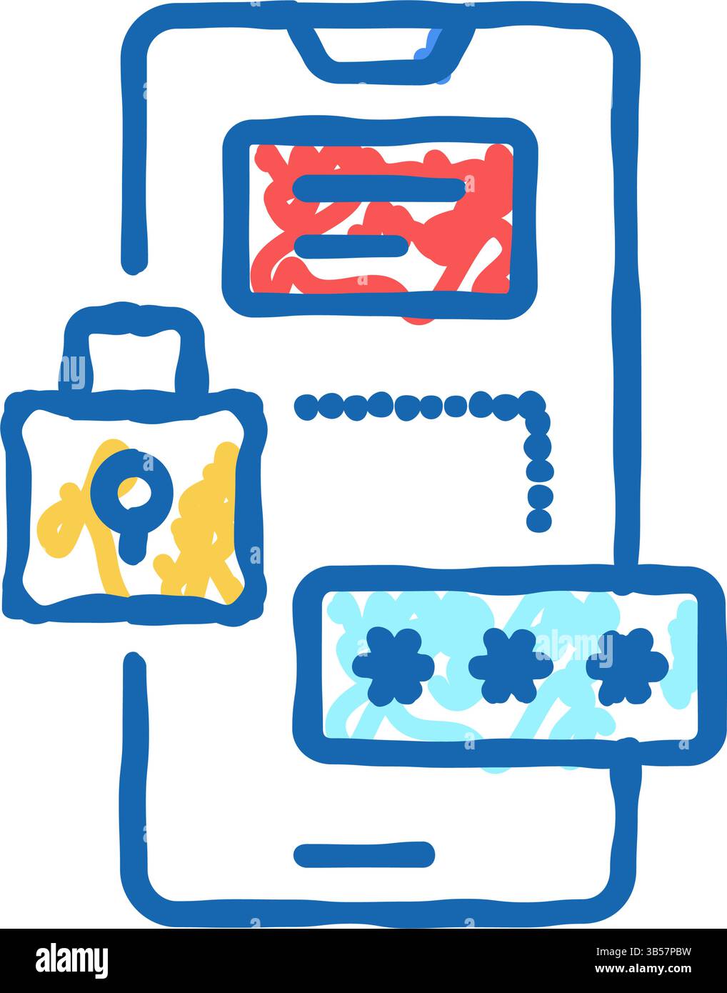 smartphone password icon doodle illustration sign Stock Vector Image ...