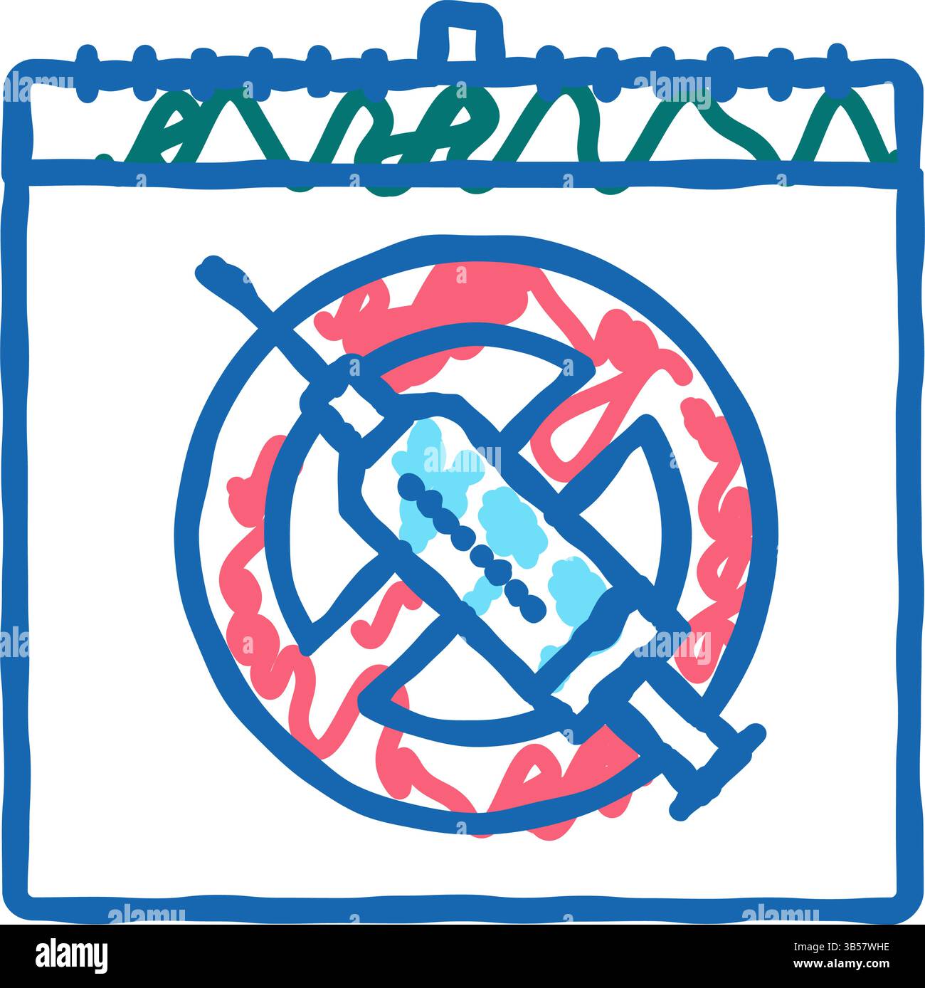 international day against drug abuse and trafficking icon doodle ...