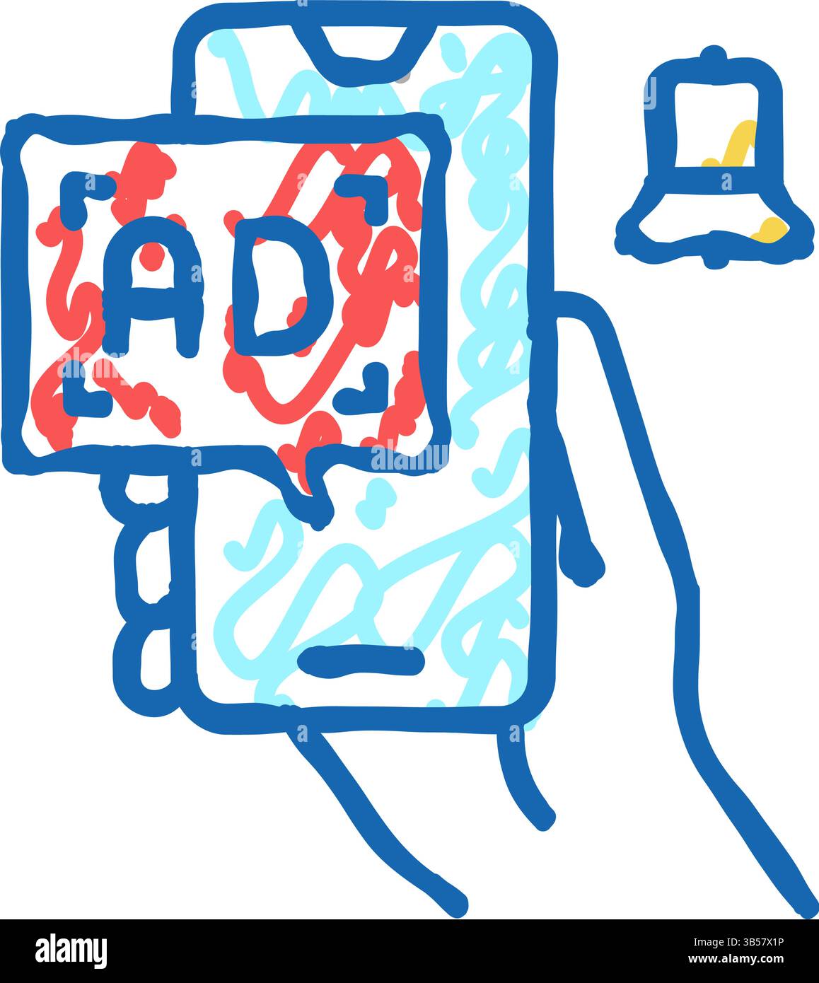 advertisement signal phone icon doodle illustration Stock Vector Image ...