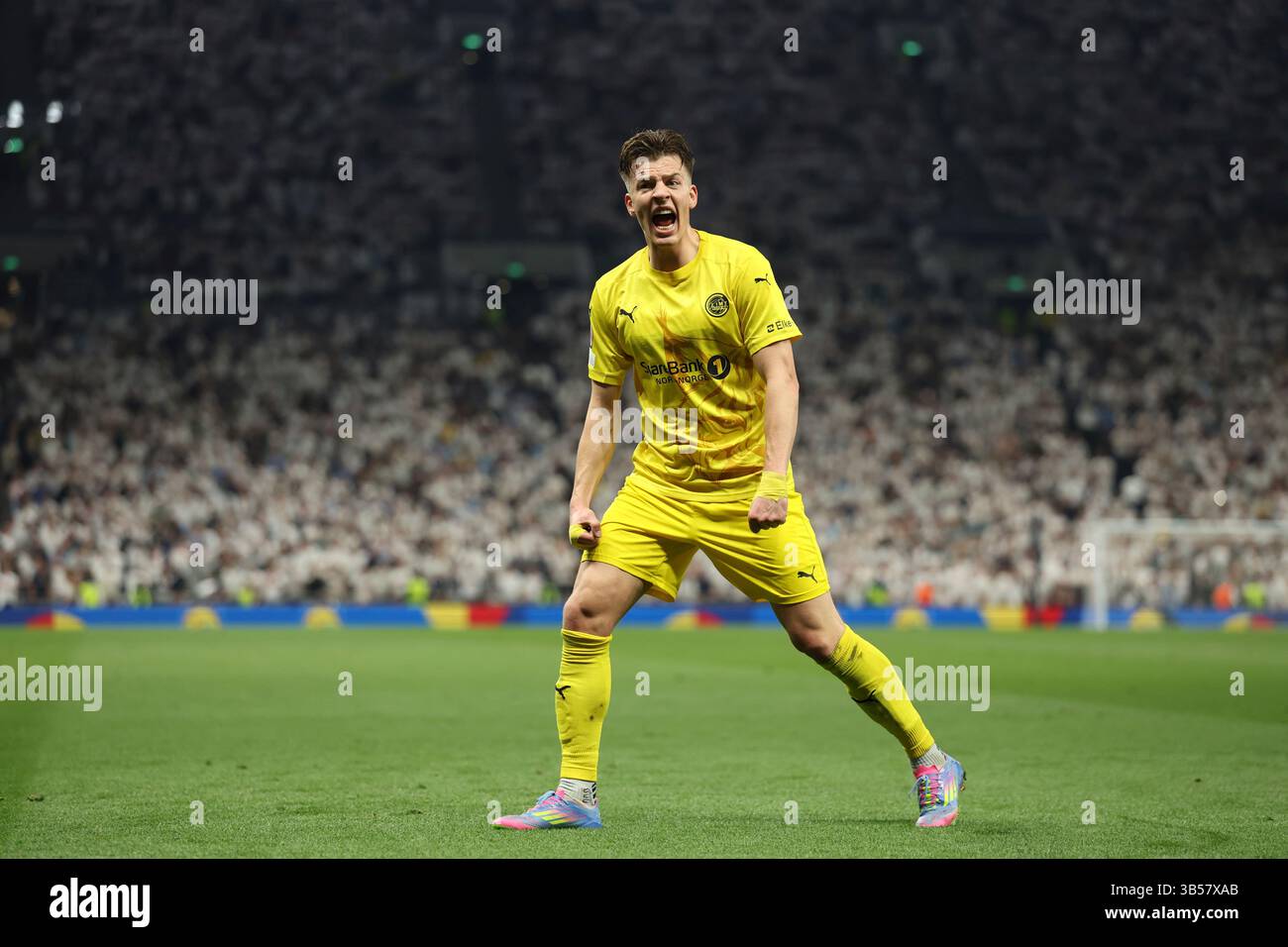 Glimt's Jostein Gundersen celebrates his side's first goal during the ...