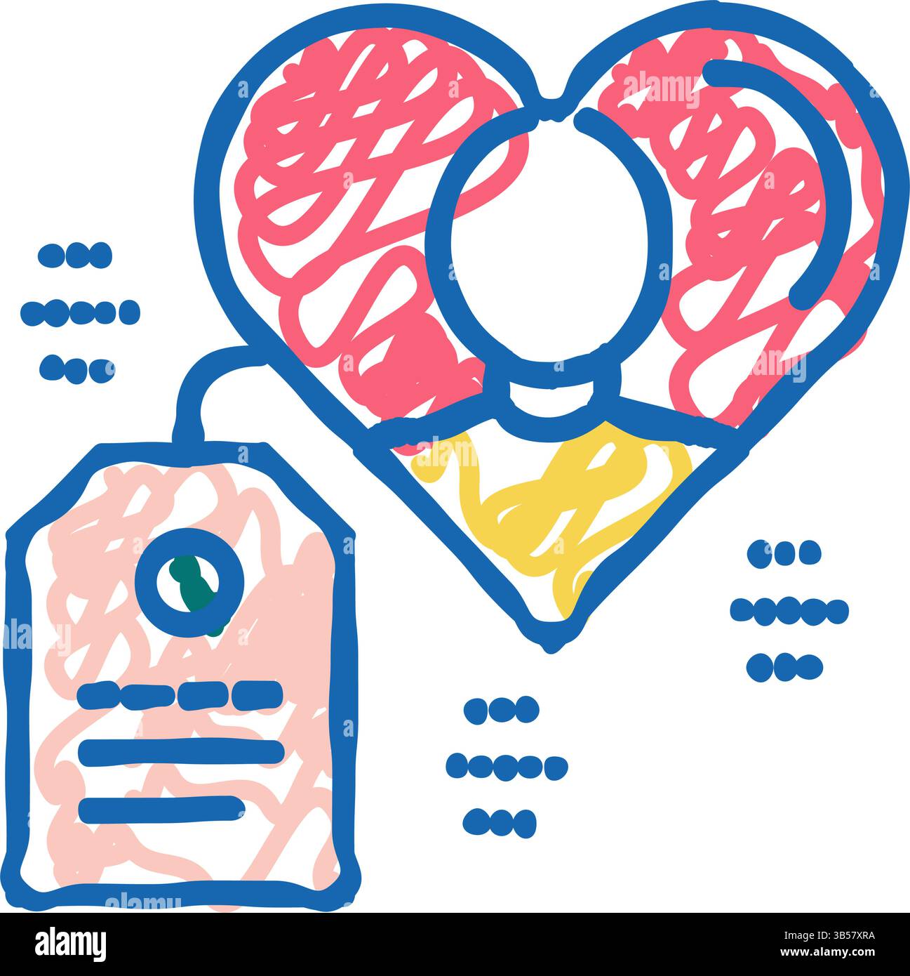 present with label for love human icon doodle illustration Stock Vector ...