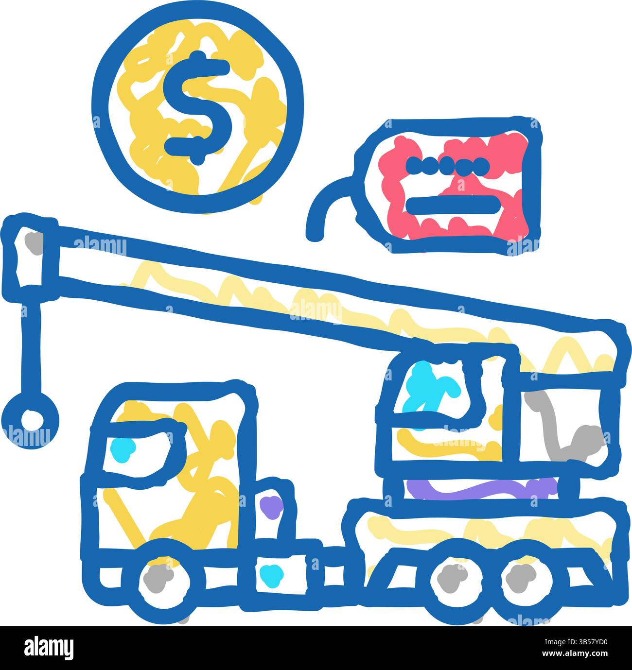 crane rental icon doodle illustration sign Stock Vector Image & Art - Alamy