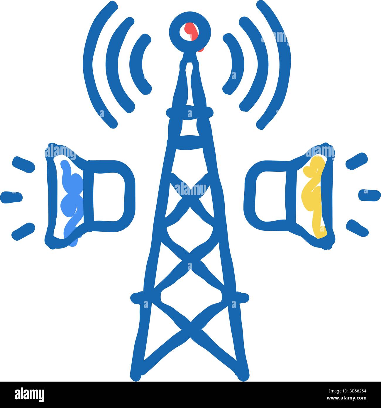 radio broadcasting icon doodle illustration Stock Vector Image & Art ...