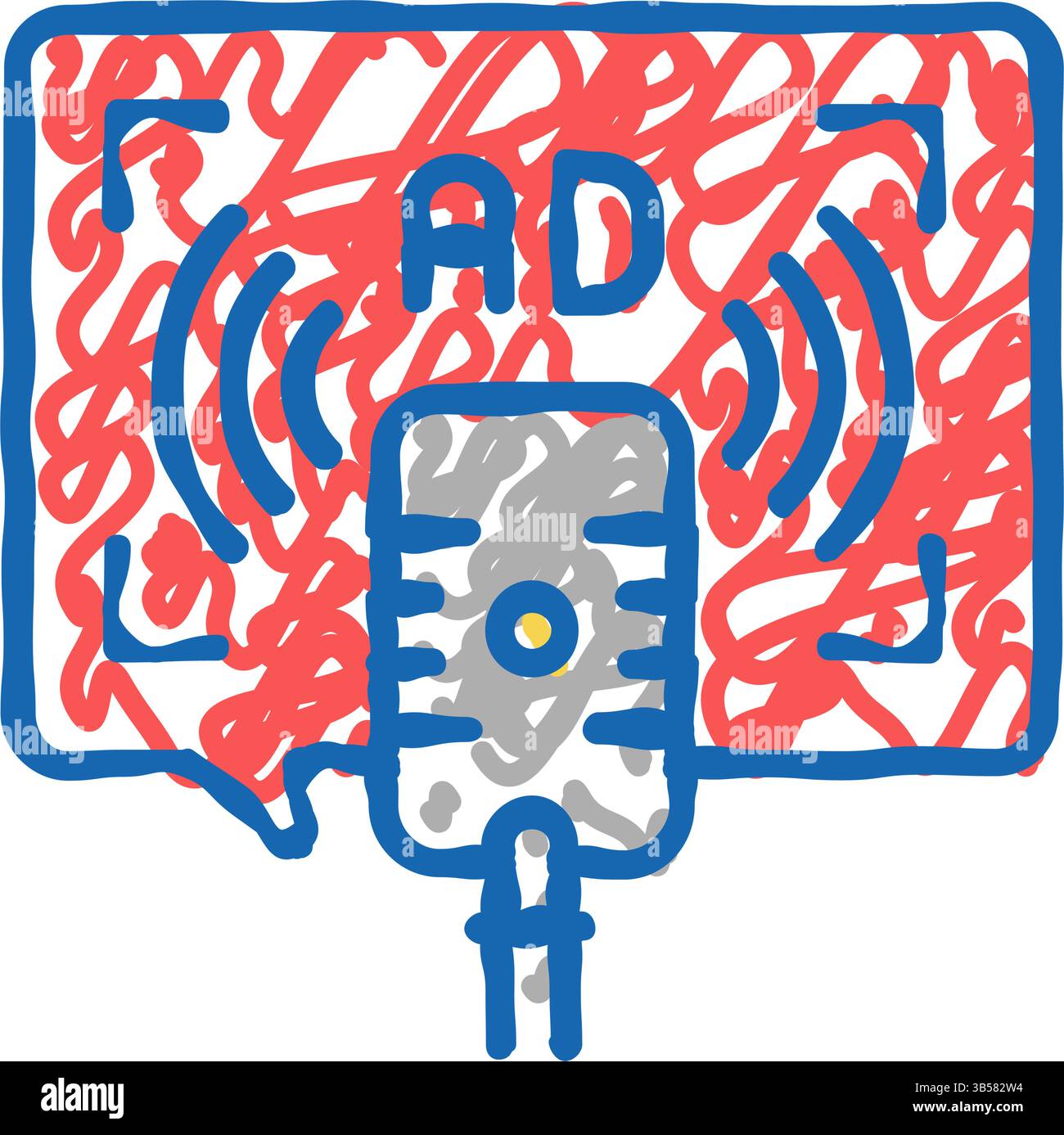 advertising on radio icon doodle illustration Stock Vector Image & Art ...
