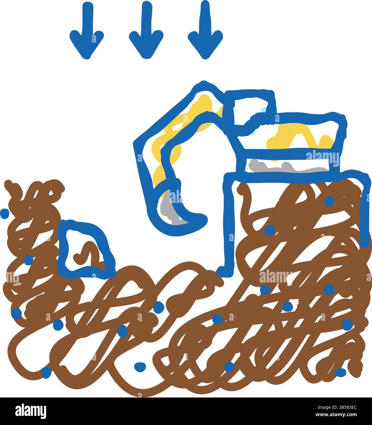 excavation pit for building icon doodle illustration Stock Vector Image ...