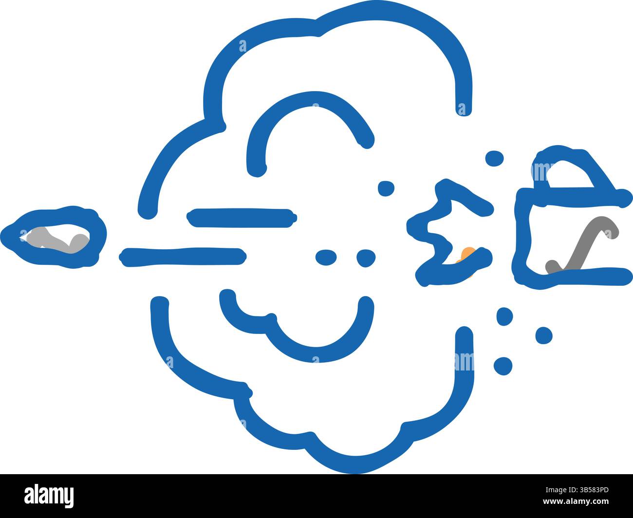 bullet expelling from gun barrel icon doodle illustration Stock Vector ...