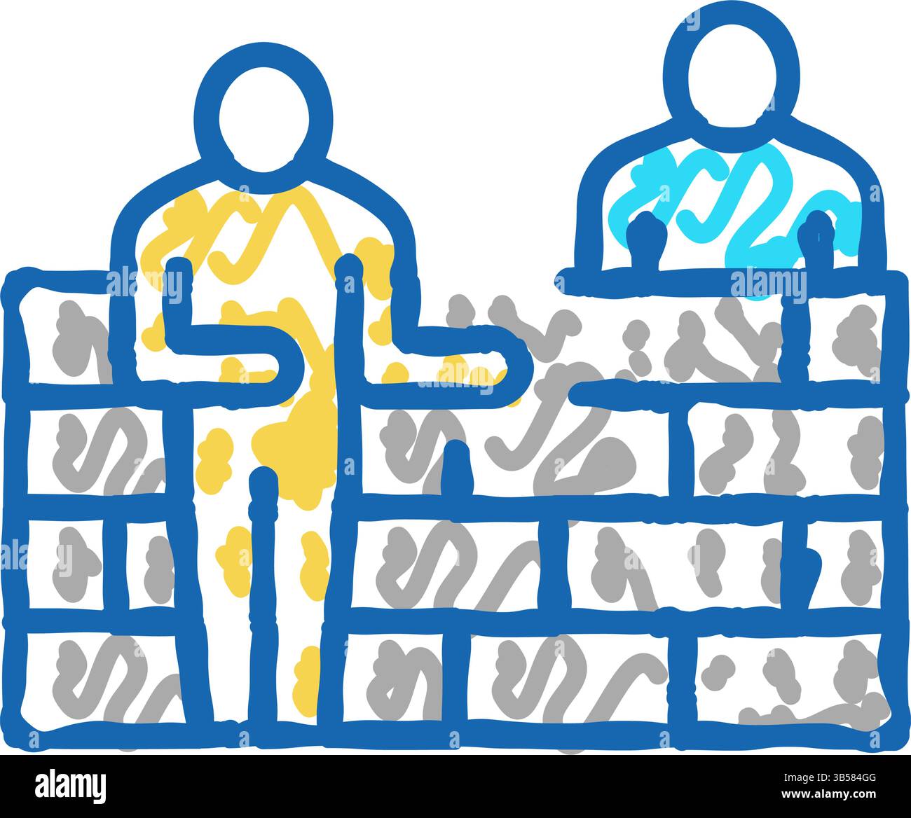 builders building wall icon doodle illustration Stock Vector Image ...