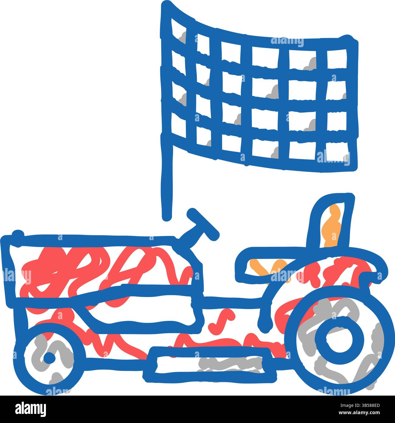 race on lawn mower icon doodle illustration Stock Vector Image & Art ...