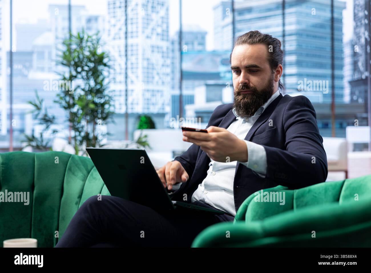 Businessman transferring money internet hi-res stock photography and ...