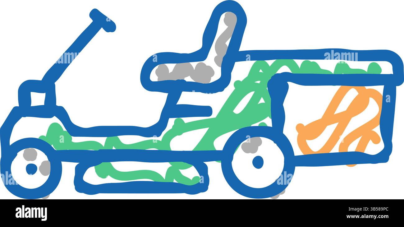 lawn mower machine icon doodle illustration Stock Vector Image & Art ...