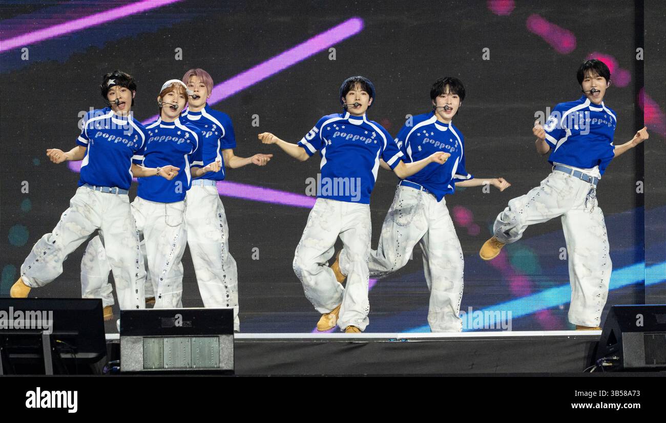 Seoul, South Korea. 30th Apr, 2025. Japanese members Sion, Riku, Yushi ...