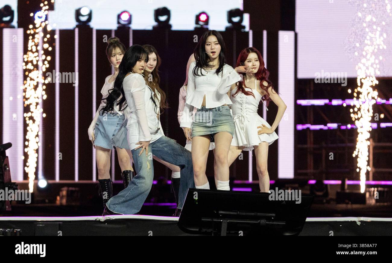 Seoul, South Korea. 30th Apr, 2025. Rapper J, Sieun, Seeun, Isa, Sumin ...