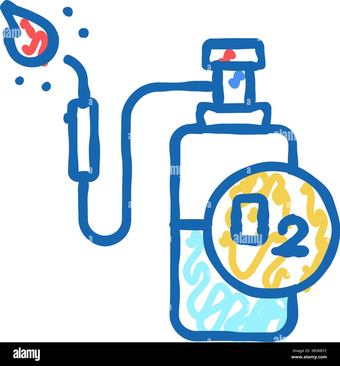 oxygen cylinder for welding icon doodle illustration Stock Vector Image ...