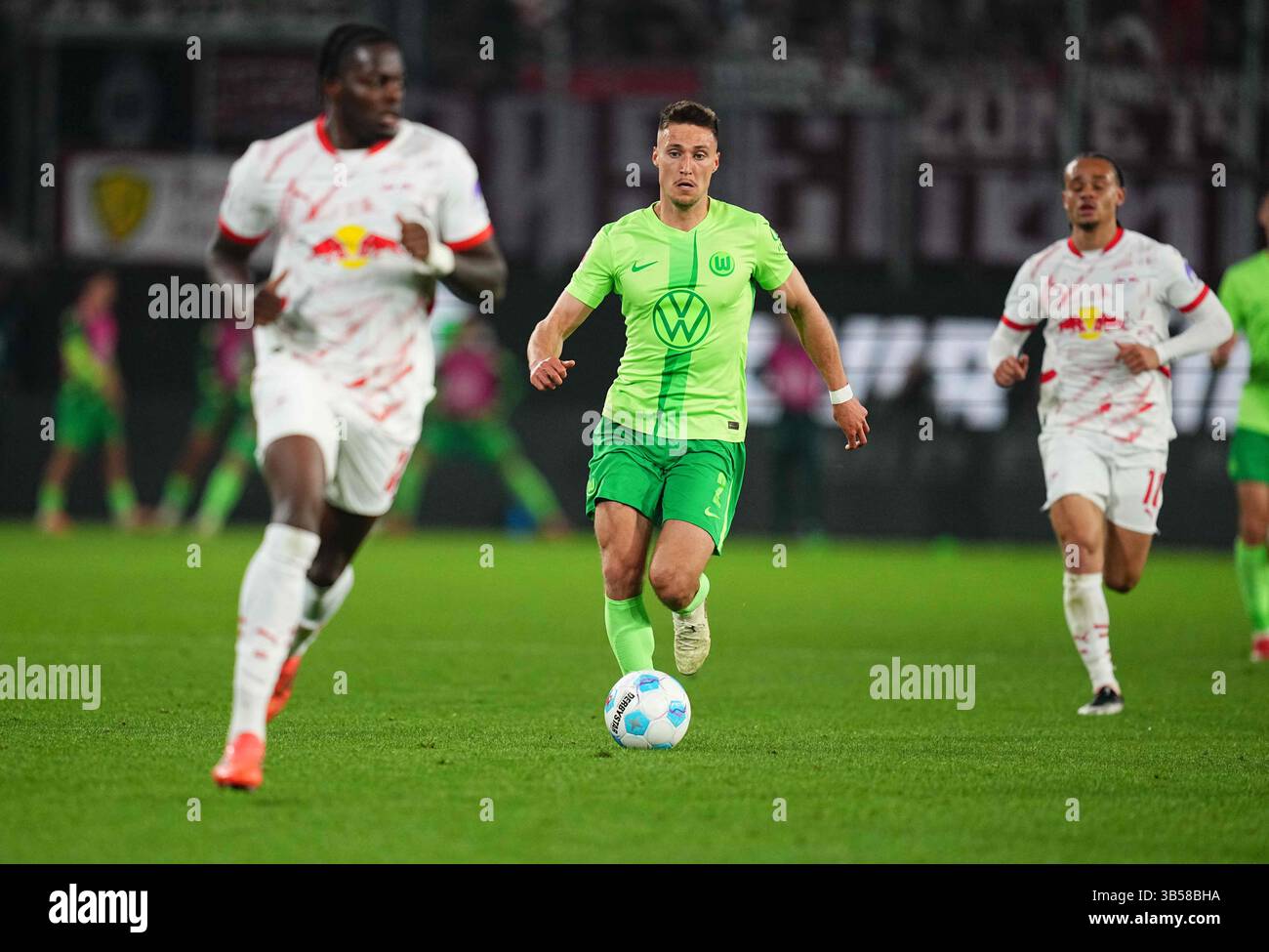Volkswagen Arena, Wolfsburg, Germany. 11th Apr, 2025. Kilian Fischer of ...