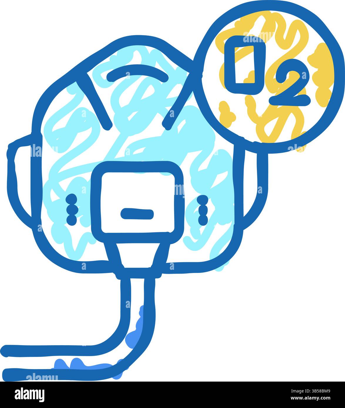 pilot oxygen facial mask icon doodle illustration Stock Vector Image ...