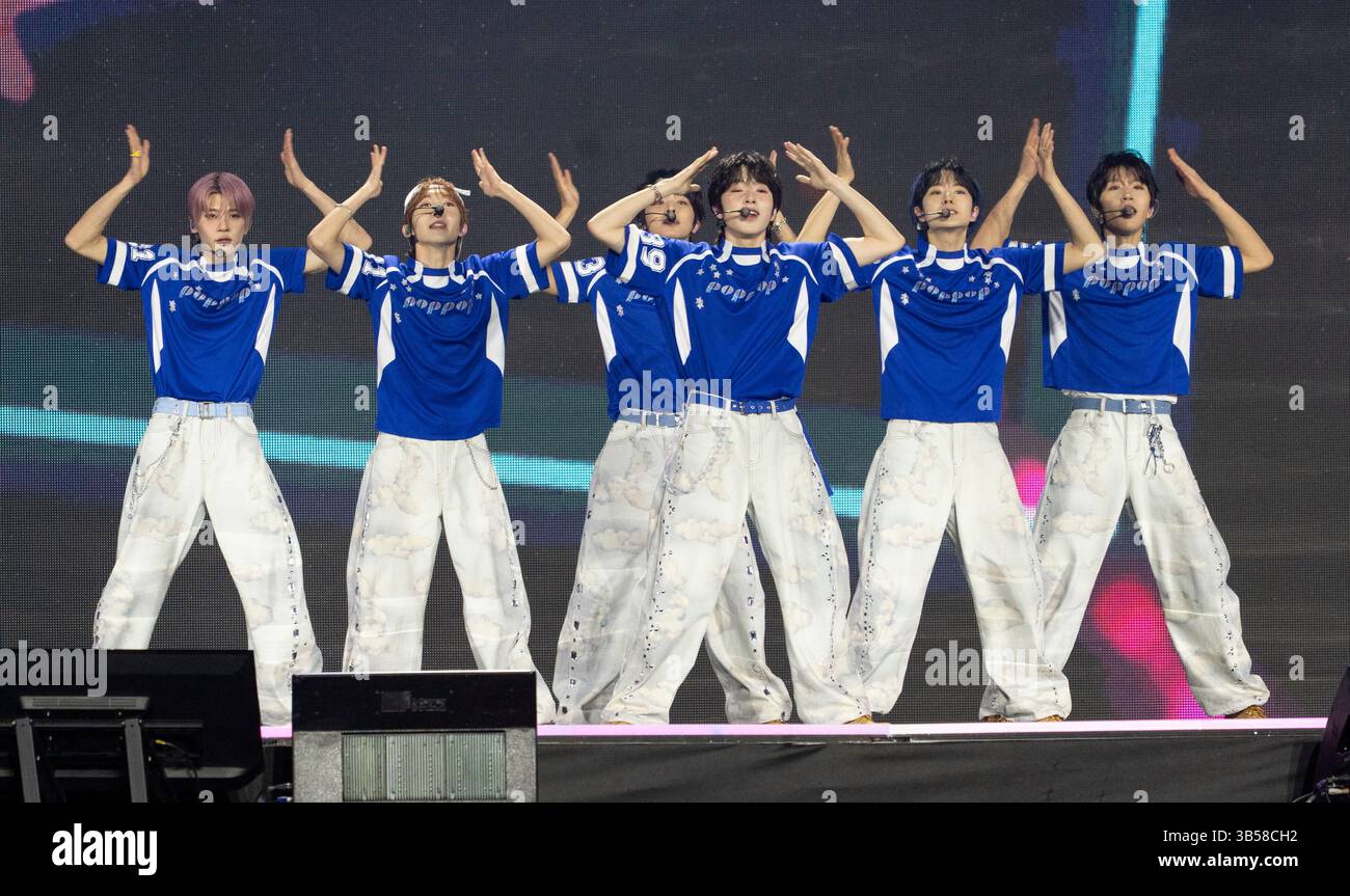 Seoul, South Korea. 30th Apr, 2025. Japanese members Sion, Riku, Yushi ...