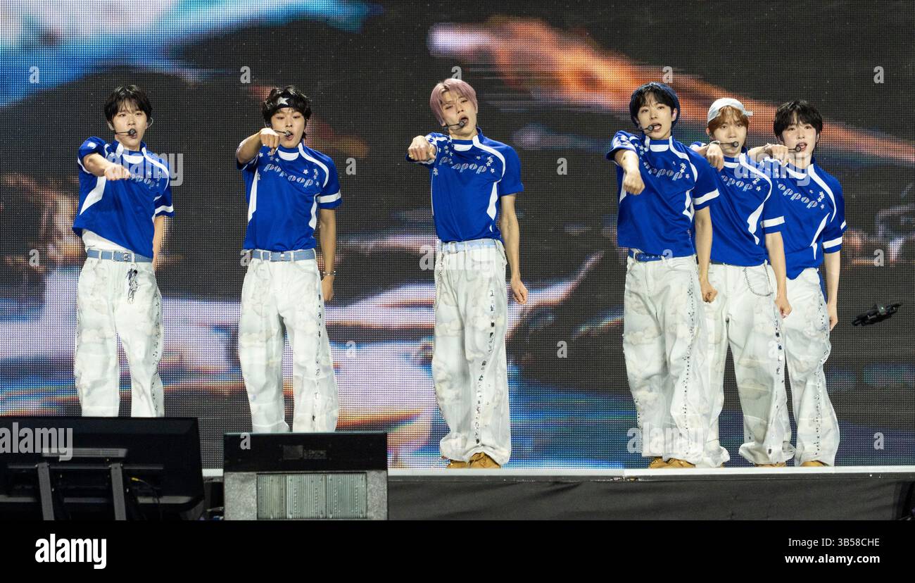 Seoul, South Korea. 30th Apr, 2025. Japanese members Sion, Riku, Yushi ...