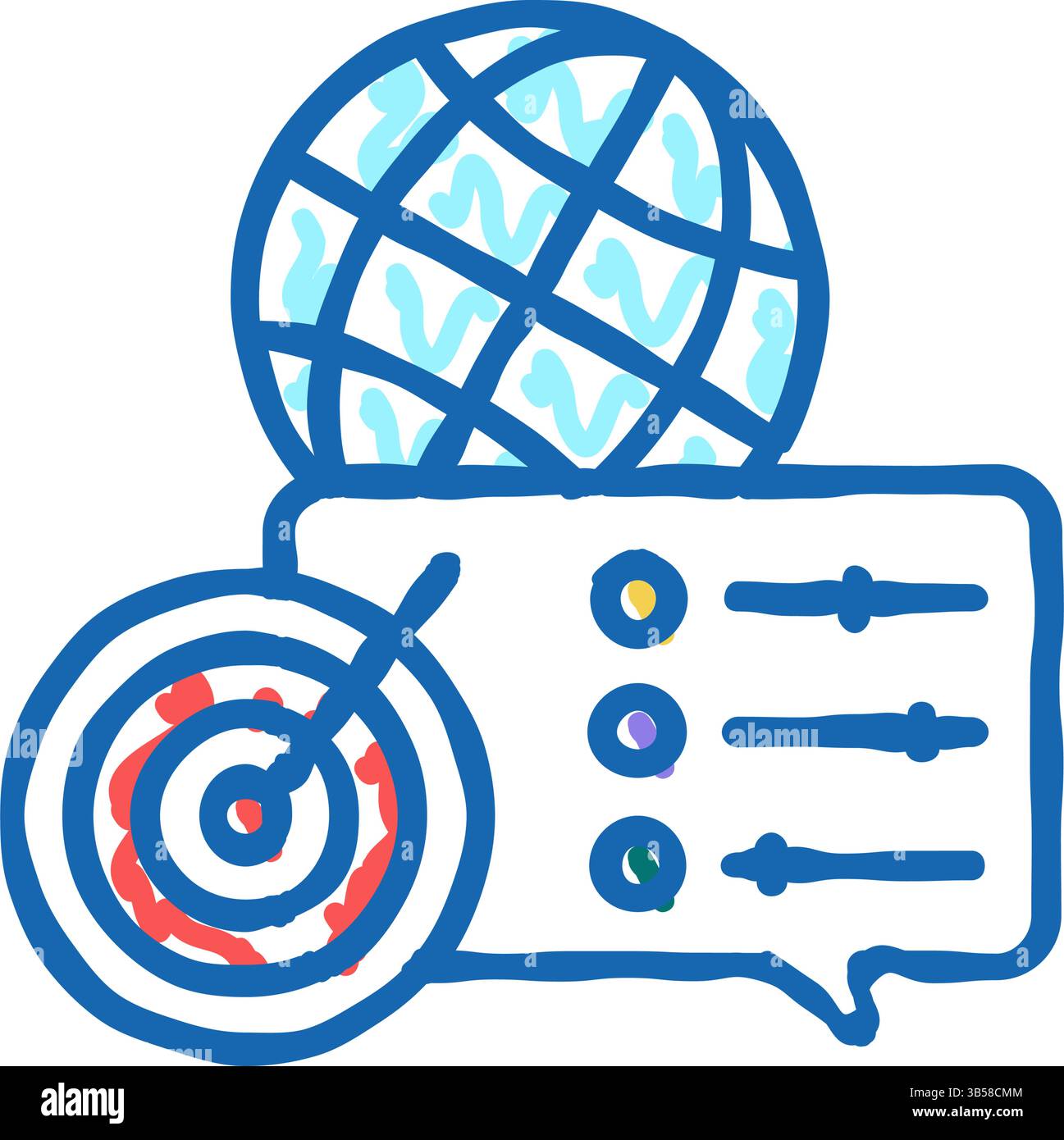 optimization of supply chains icon doodle illustration Stock Vector ...