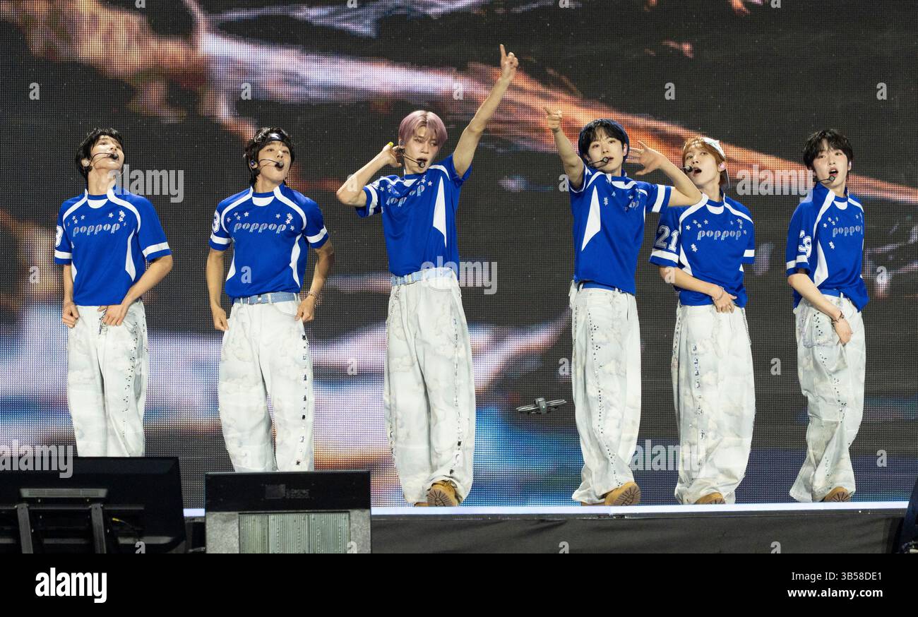 Seoul, South Korea. 30th Apr, 2025. Japanese members Sion, Riku, Yushi ...