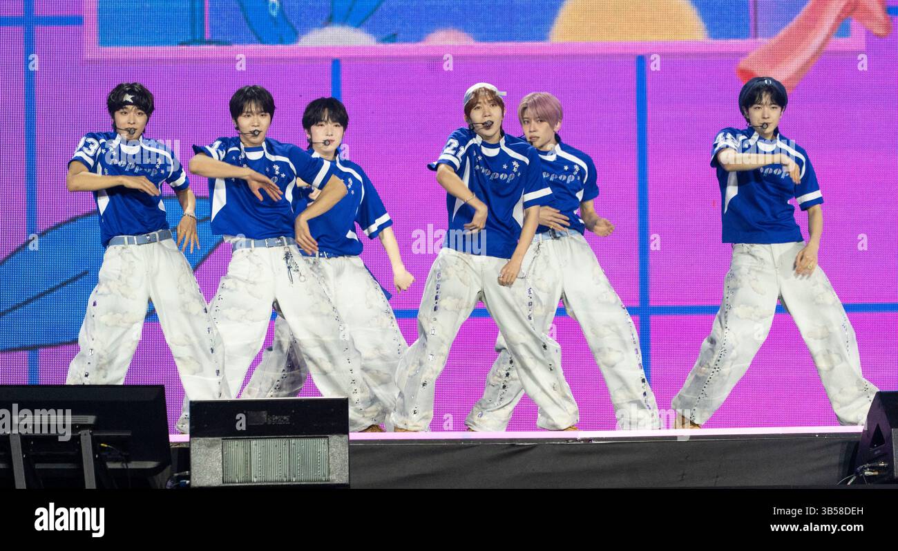 Seoul, South Korea. 30th Apr, 2025. Japanese members Sion, Riku, Yushi ...