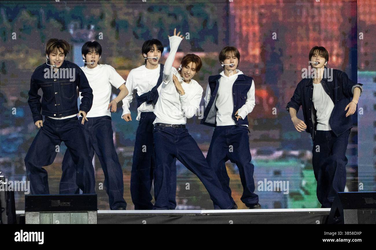 Seoul, South Korea. 30th Apr, 2025. Shinyu, Dohoon, Youngjae, Hanjin, Jihoon, and Kyungmin ...