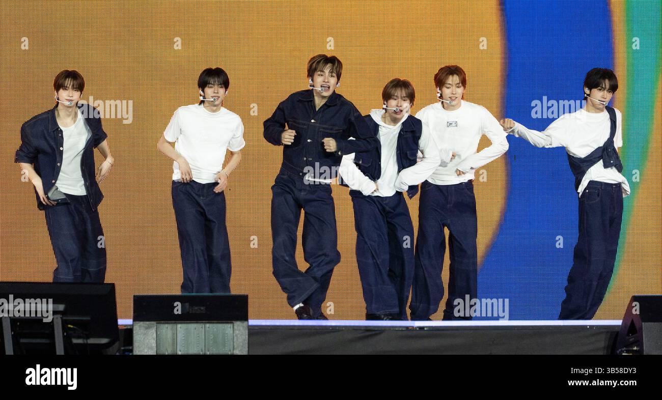 30 April 2025 - Seoul, South Korea : Shinyu, Dohoon, Youngjae, Hanjin, Jihoon, and Kyungmin ...