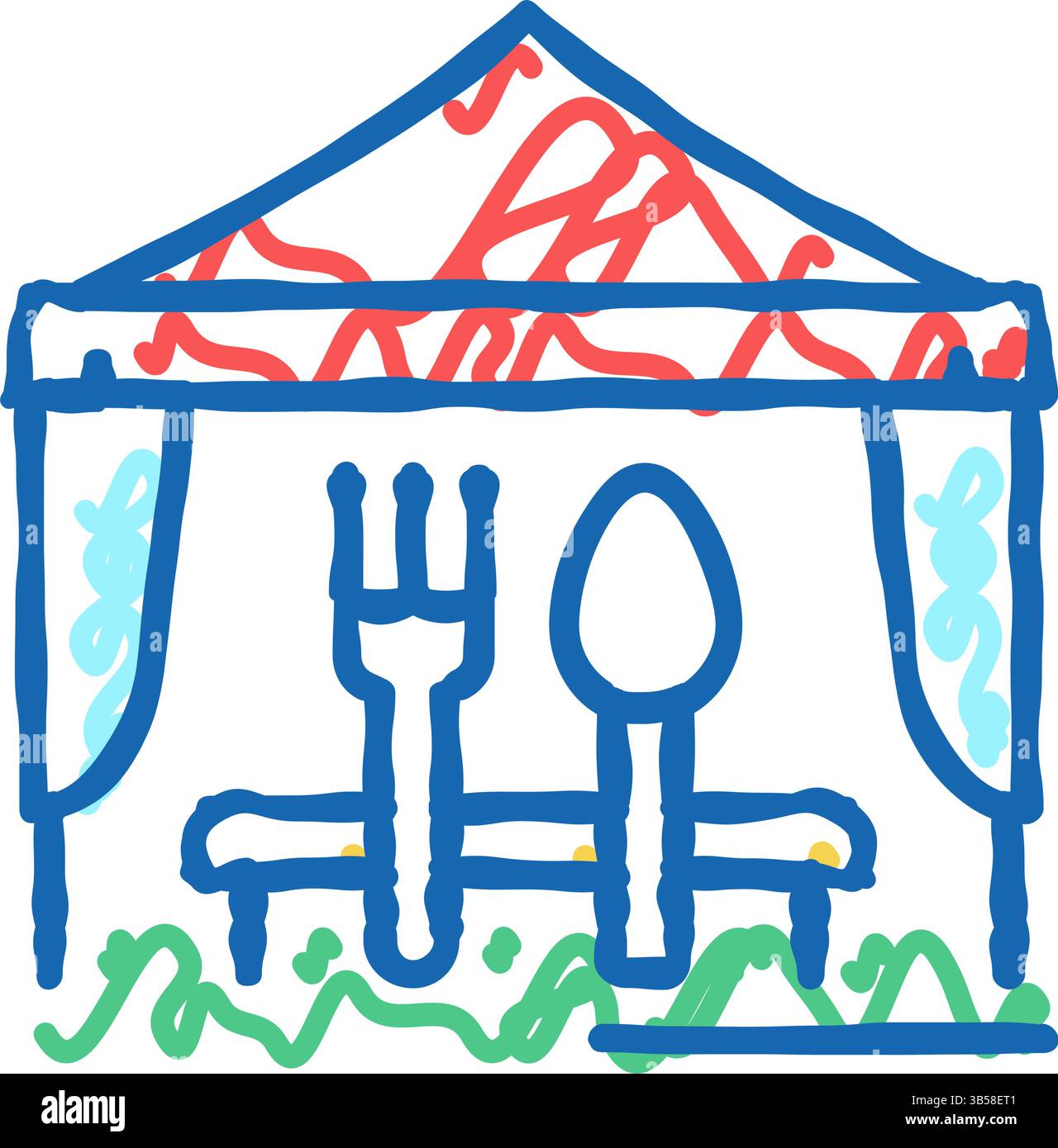 Buffet linear icons set hi-res stock photography and images - Alamy